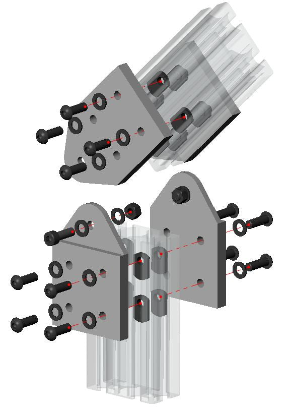 4080 T-Slot 3-Hole Recessed Triangular Pivot Plate only – T-Slot ModBuild